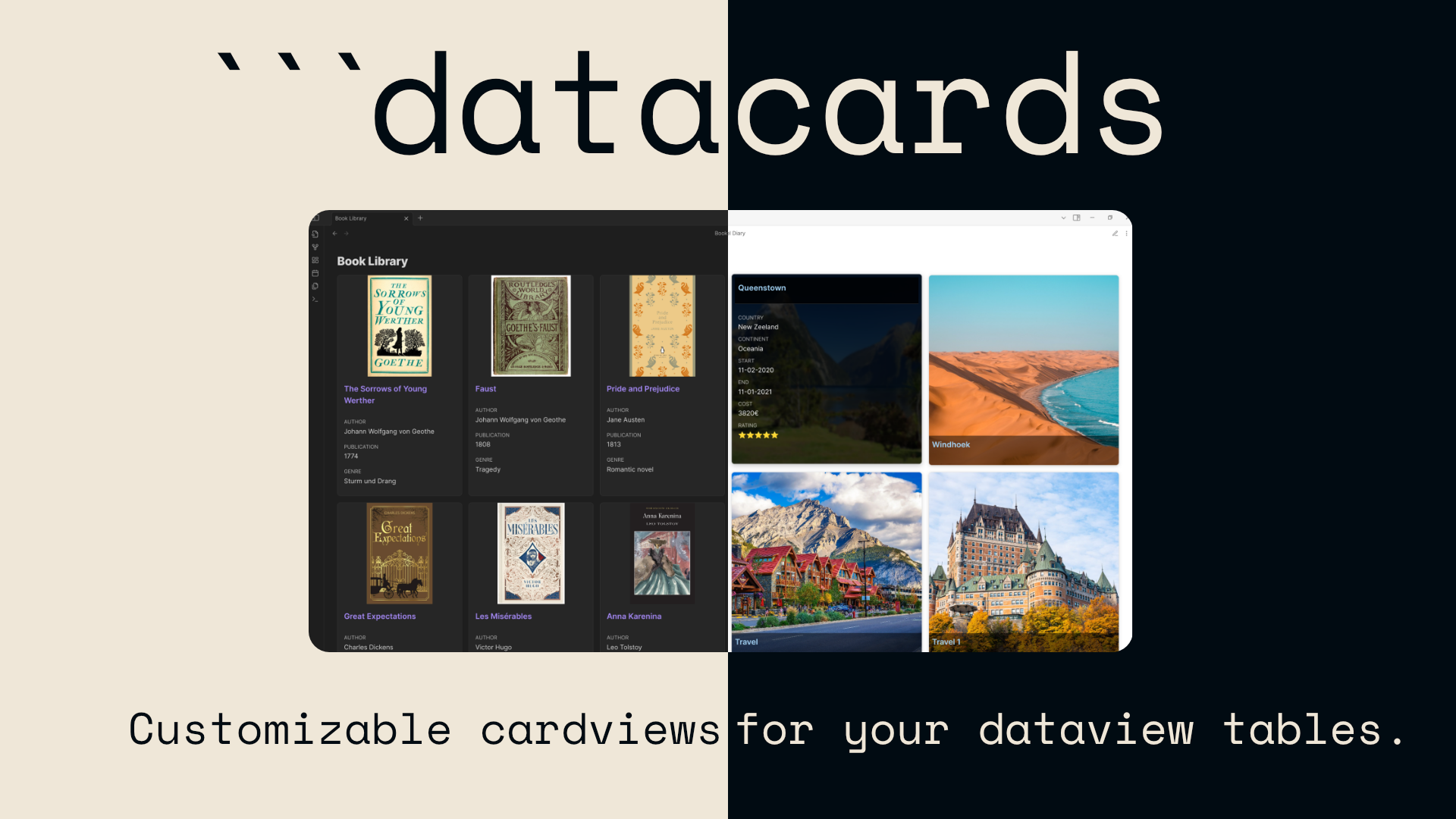 DataCards for Obsidian